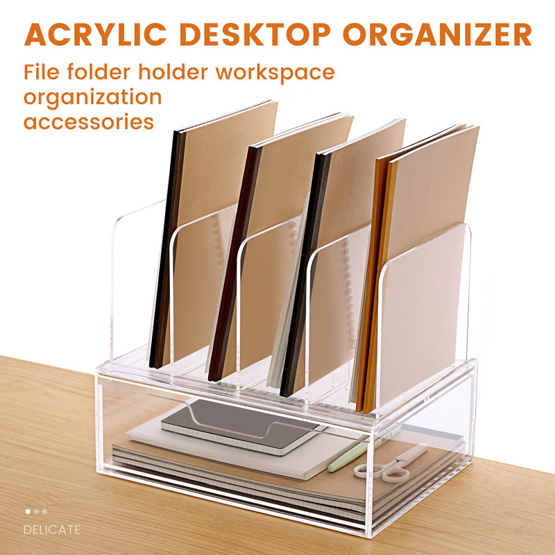 Desk Organizers And Accessories Acrylic Desk Organizer With Drawer Office Supplies Organization Storage Clear Acrylic File Organizer For Desk